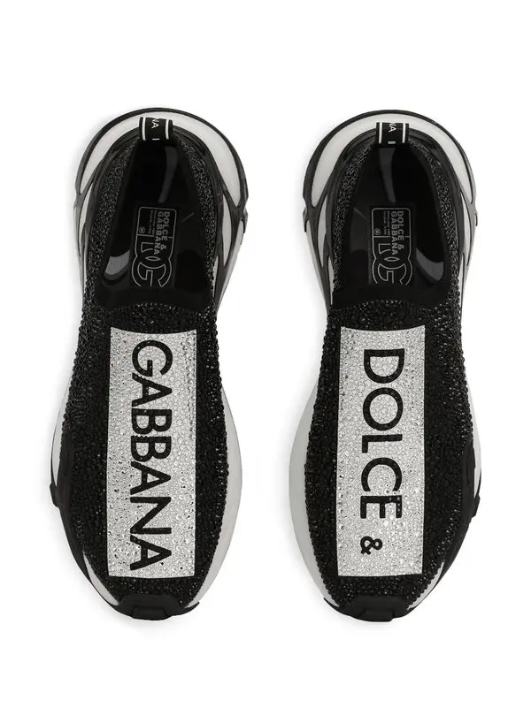 Dolce & Gabbana Fast Rhinestone-embellished Sneakers - Black