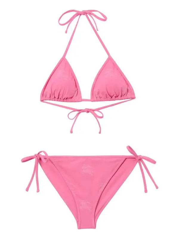 Burberry Ekd-Print Tie-Fastening Bikini In Pink 44% Off