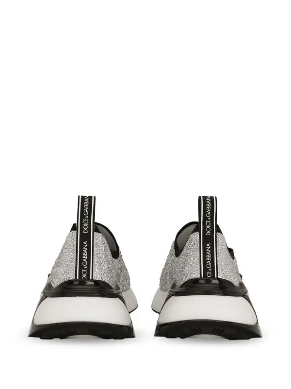 Dolce & Gabbana Fast Rhinestone-embellished Sneakers - White