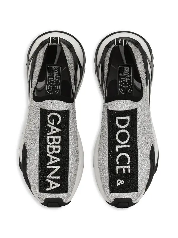 Dolce & Gabbana Fast Rhinestone-embellished Sneakers - White