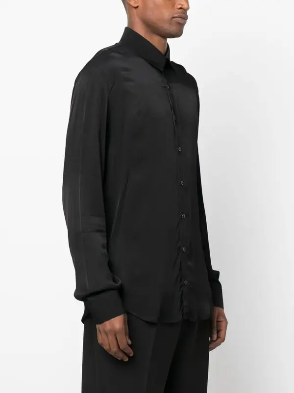 Patrizia Pepe Long-sleeved Button-up Shirt - Black