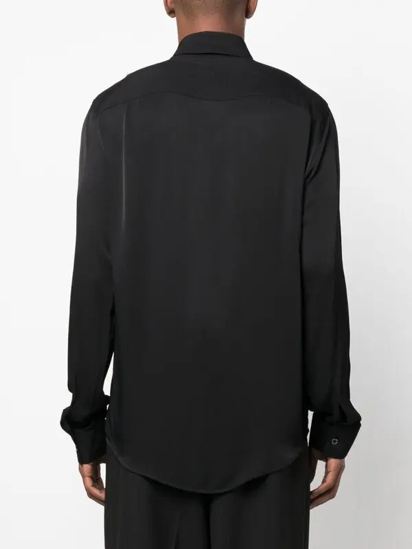 Patrizia Pepe Long-sleeved Button-up Shirt - Black