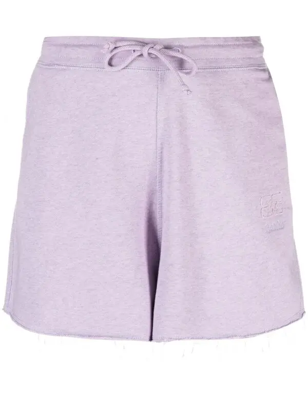 GANNI Drawstring-waist Organic-cotton Shorts