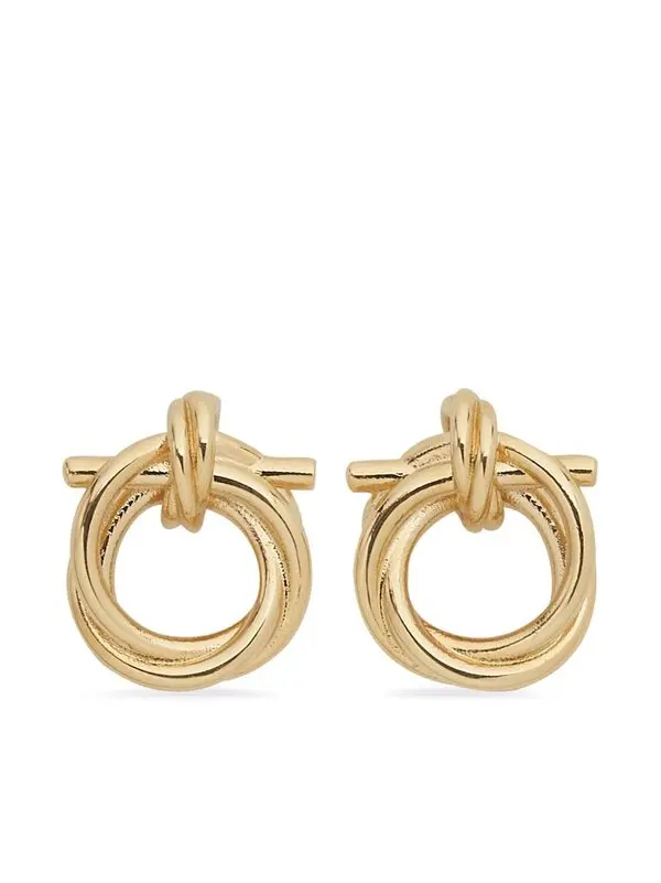 FERRAGAMO Gancini Twisted Hoop Earrings - Gold