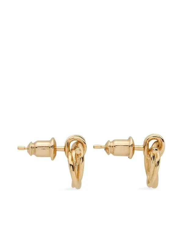 FERRAGAMO Twisted Gancini Earrings Xs - Gold