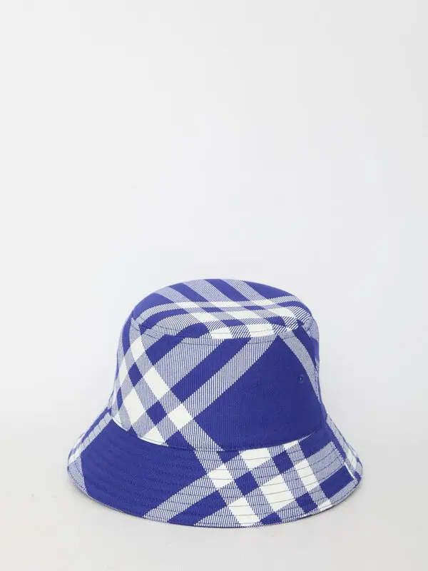 Burberry Check Bucket Hat In Blue - 50% Off | Editorialist display picture 1