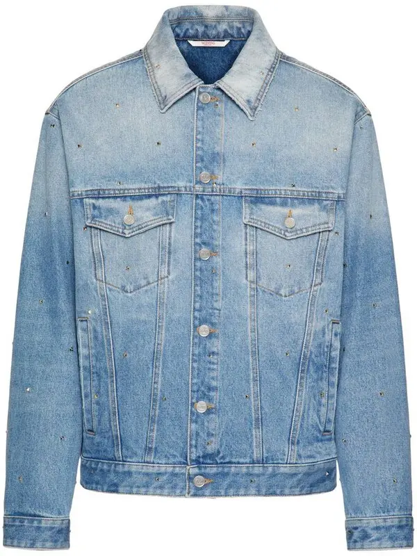 Valentino Garavani Rockstud Denim Jacket - Blue