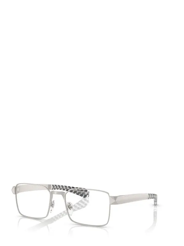 ALAIN MIKLI Rectangular Eyeglasses - Matt Silver / Damier Crystal Black