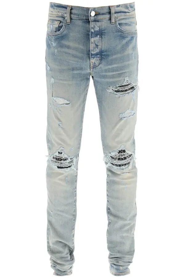 Amiri Mx1 Bandana Jeans In Clay Indigo In Blue - 41% Off