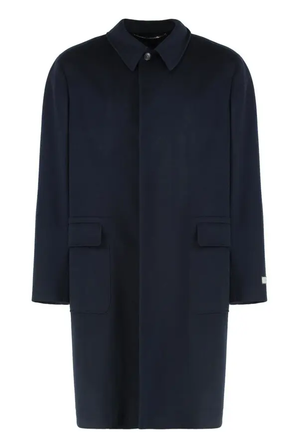 Canali Wool Coat - Blue