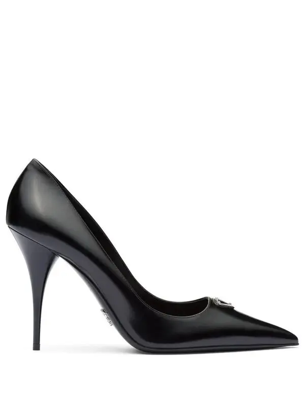 Prada Logo-plaque Leather Pumps