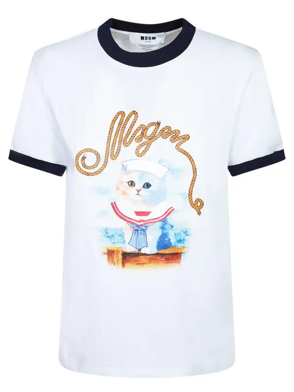 MSGM Graphic Print T-shirt - White