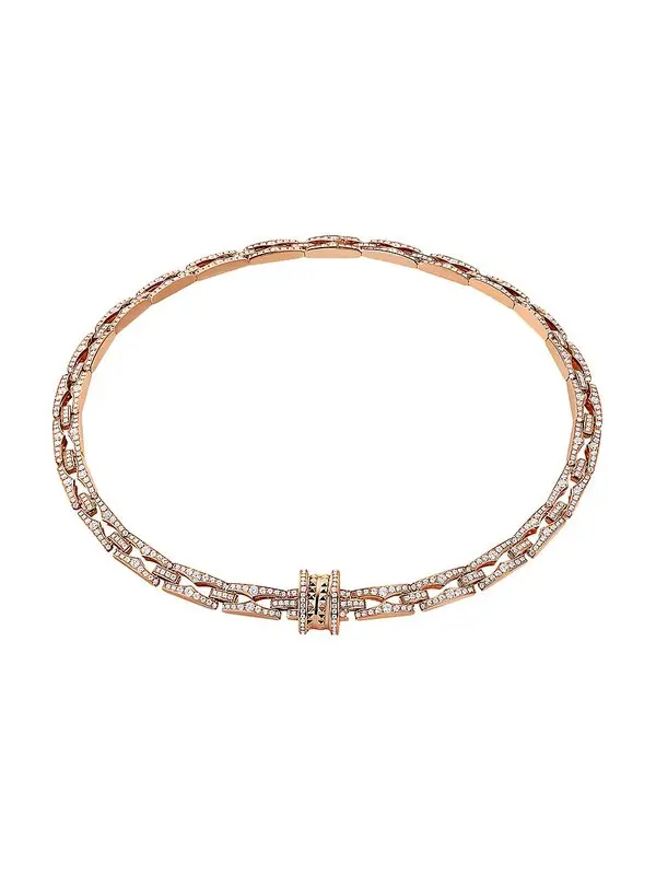 BVLGARI B. Zero1 18k & 7.19 Tcw Diamond Spiral Pendant Necklace - Rose Gold
