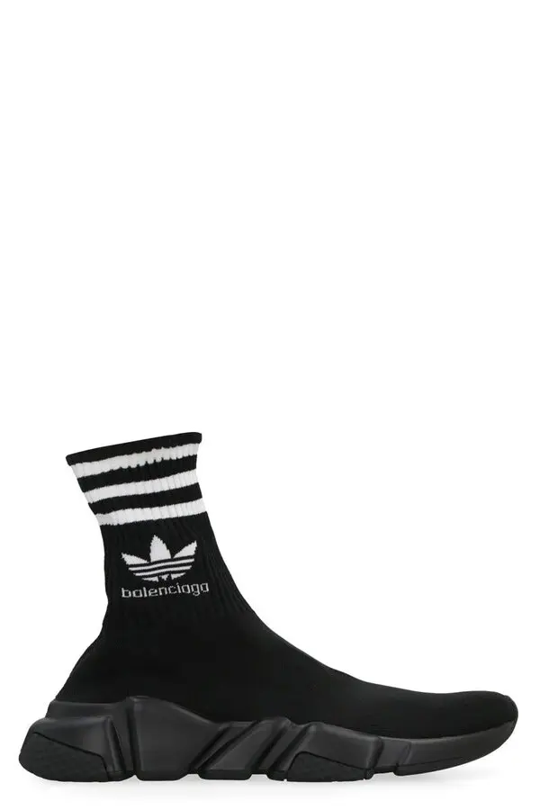 Balenciaga X Adidas -Speed Trainers Knitted Sock-Sneakers In Black