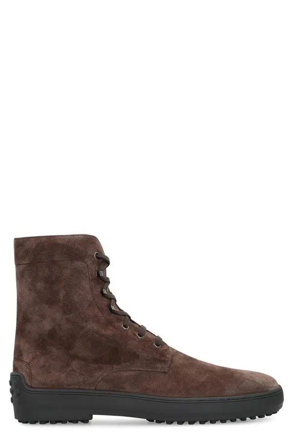 TOD'S Lace-up Suede Ankle Boots
