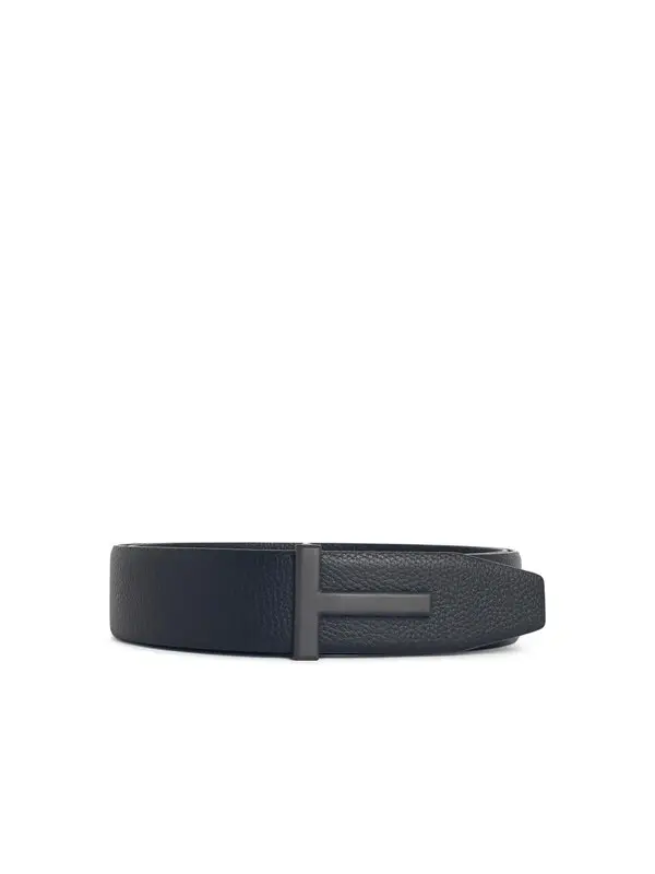 TOM FORD Leather Belt With Reversible Buckle - Black