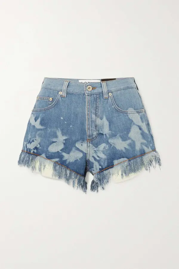 Loewe Paula's Ibiza Distressed Denim Shorts