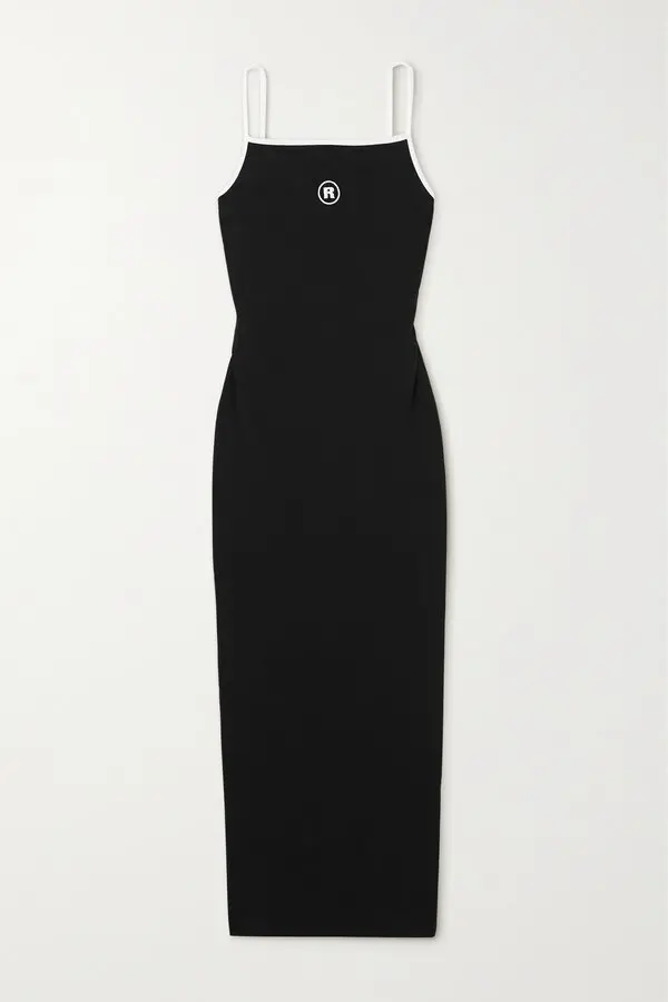 Remain Birger Christensen Net Sustain Embroidered Ribbed Stretch Organic Cotton Maxi Dress