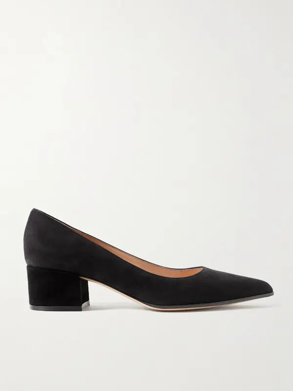 GIANVITO ROSSI Piper 45 Suede Pumps - Black