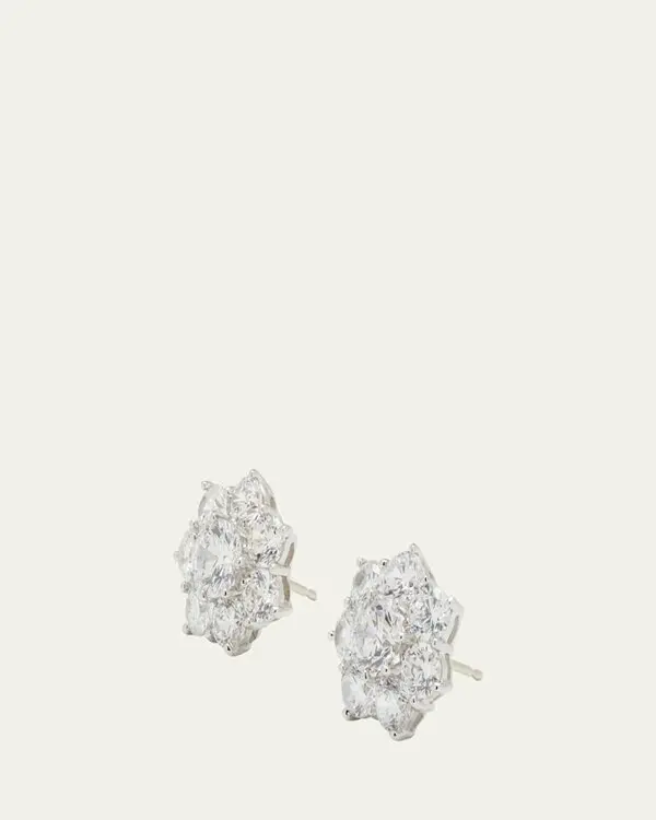FANTASIA BY DESERIO Flower Cz Crystal Stud Earrings
