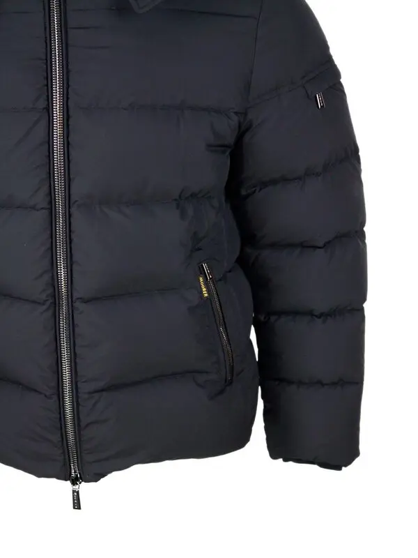 MOORER Goose Down Padded Bomber Jacket - Black
