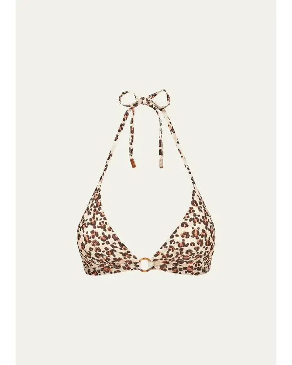 Vilebrequin Turtles Leopard Jersey Bikini Top