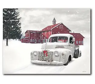 COURTSIDE MARKET Car On A Snowy Day 16x20 Canva S Wall Art - One-color