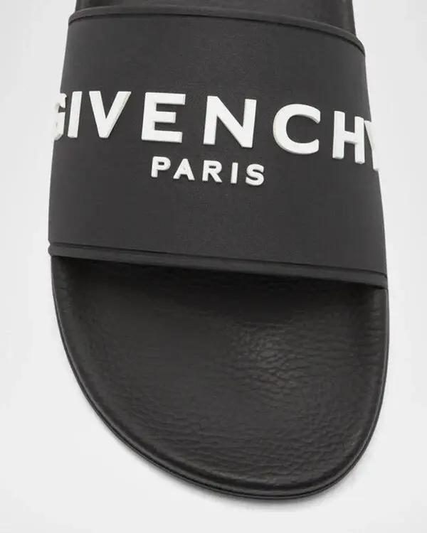 Givenchy Logo Slide Sandals - Black