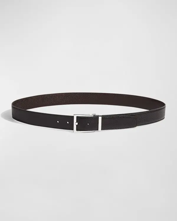 FERRAGAMO Double Adjustable Leather Belt - Nero