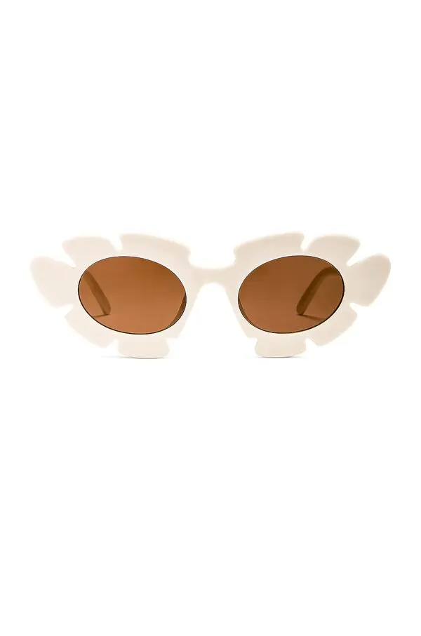 Loewe Flower Sunglasses - White & Brown