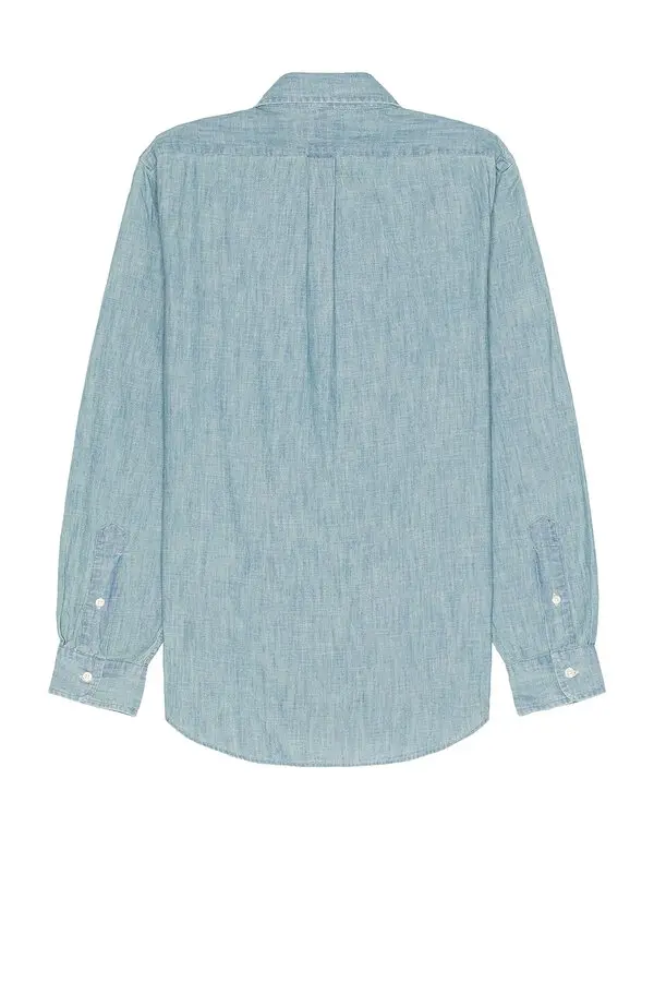 Polo Ralph Lauren Long Sleeve Sport Shirt In Denim-light - Chambray