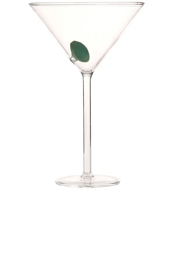 MAISON BALZAC Martini Glass In Na - Clear & Opaque Olive
