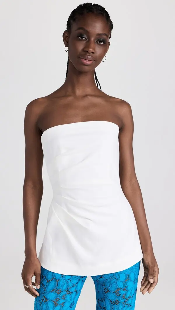 Proenza Schouler Matte Viscose Crepe Strapless Top - White