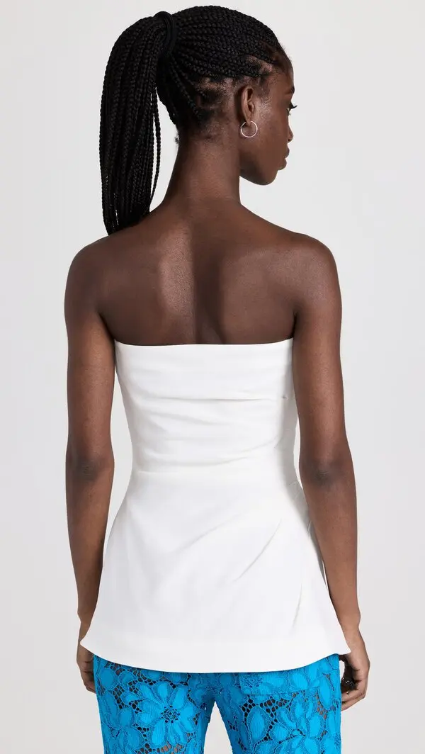 Proenza Schouler Matte Viscose Crepe Strapless Top - White