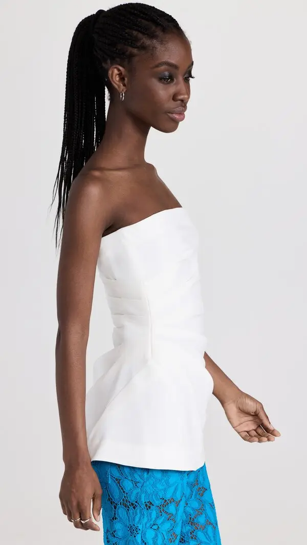 Proenza Schouler Matte Viscose Crepe Strapless Top - White