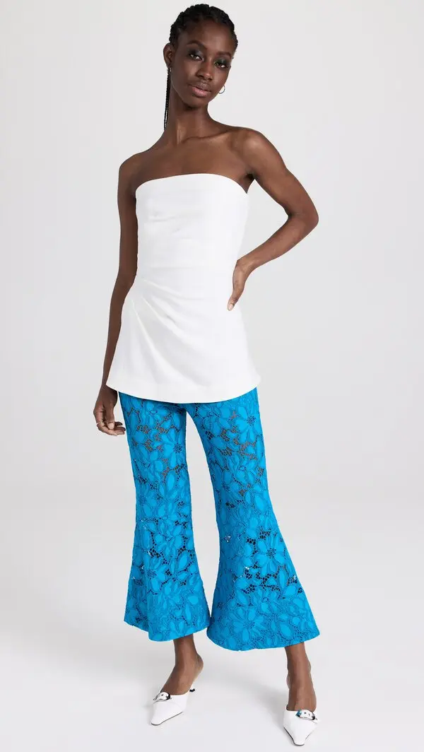 Proenza Schouler Matte Viscose Crepe Strapless Top - White