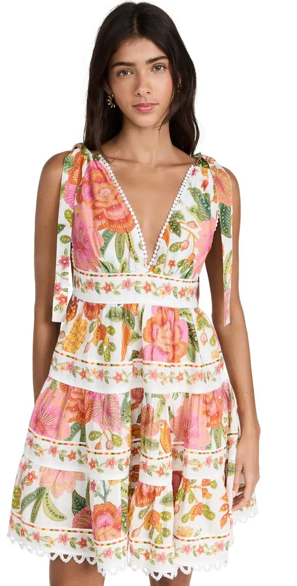 Farm Rio Mini Dress In Macaw Bloom Off-White - 70% Off | Editorialist