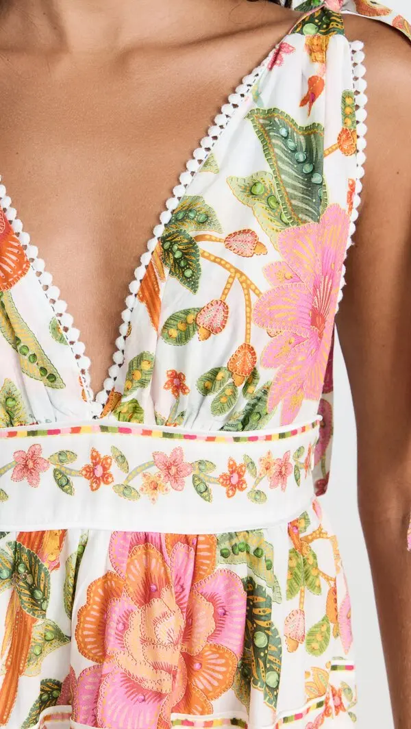 Farm Rio Mini Dress In Macaw Bloom Off-White - 70% Off | Editorialist