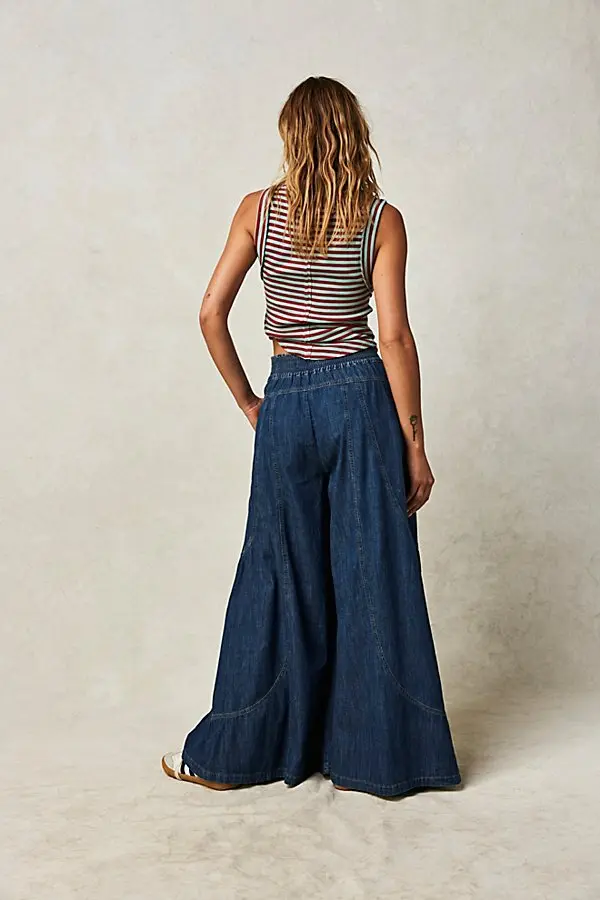 Free People We The Free Dawn On Me Wide-Leg Jeans London Blue
