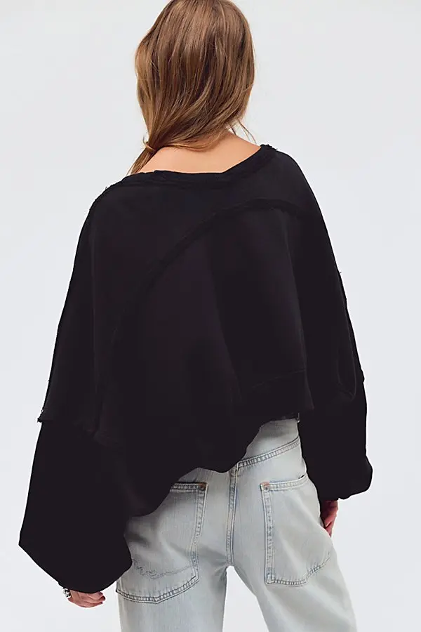 Free People Shrug It Off Sweatshirt - Black