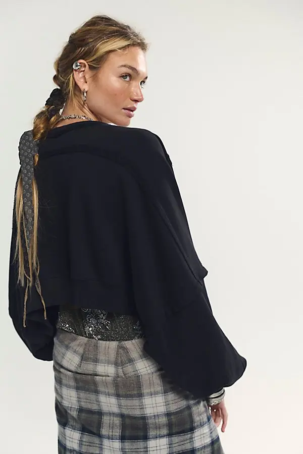 Free People Shrug It Off Sweatshirt - Black