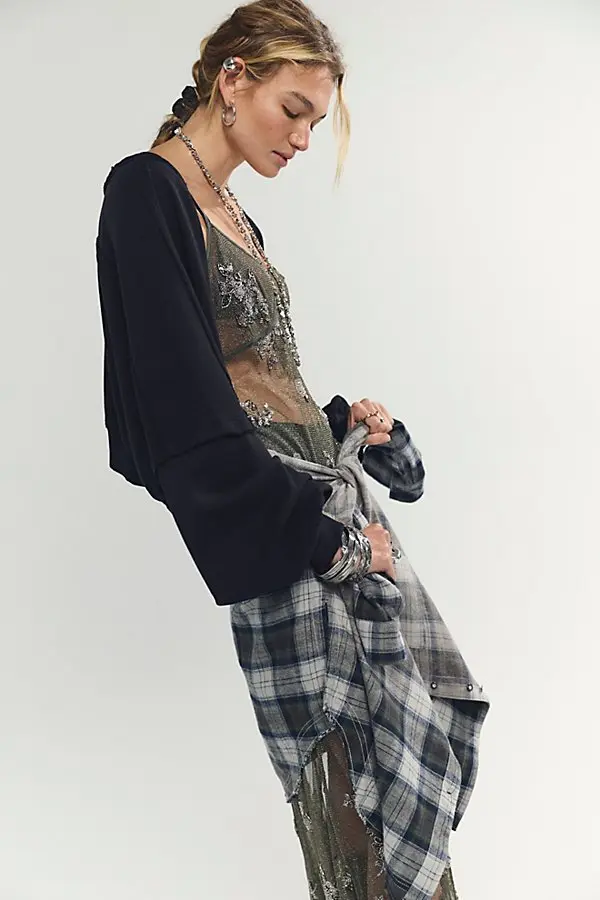 Free People Shrug It Off Sweatshirt - Black