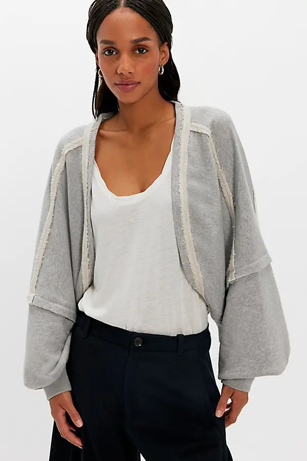 Free People Shrug It Off Sweatshirt - Heather Grey