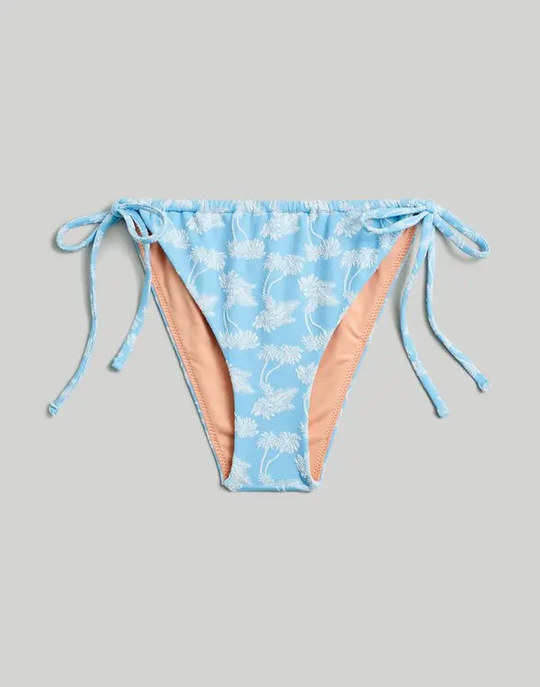 Madewell Mw String Bikini Bottom In Floral - Tropical Sky