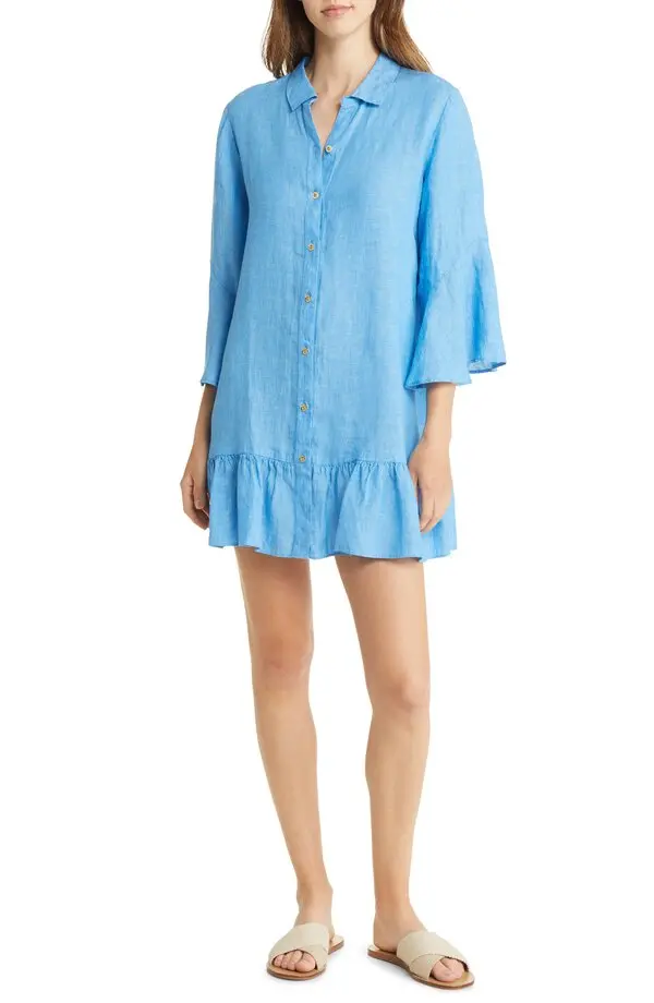 Lilly Pulitzer Lilly Pulitzer Linley Linen Cover-Up Dress In Beckon Blu -  40% Off | Editorialist