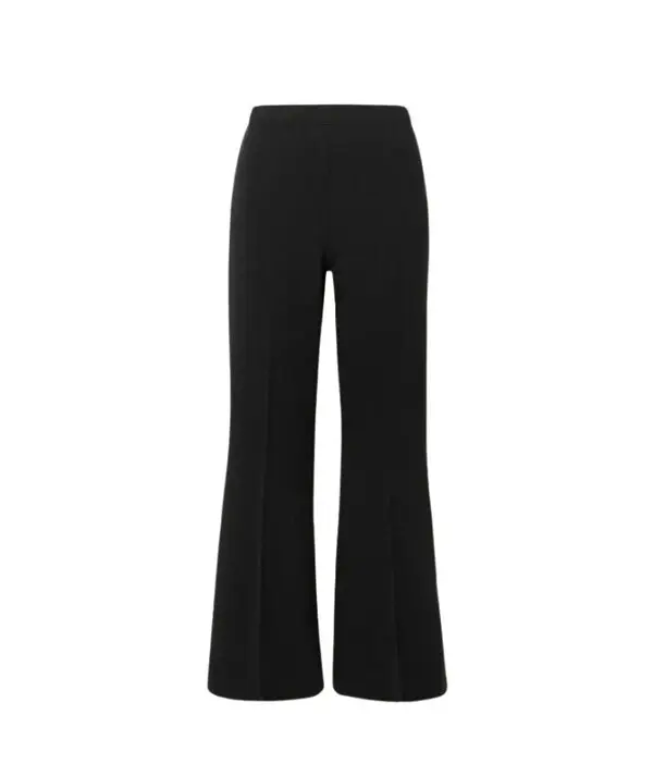 HIGH SPORT Cropped Stretch-cotton Flared Pants - Black