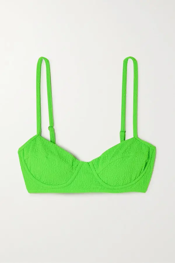 Mara Hoffman Net Sustain Lua Recycled Popcorn Underwired Bikini Top - Green