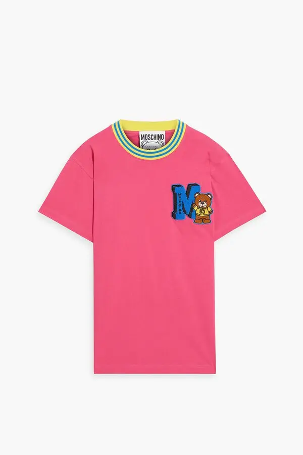 Moschino Appliquéd Cotton-jersey T-shirt