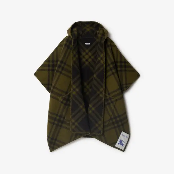 Burberry Reversible Check Wool Cape - Camp