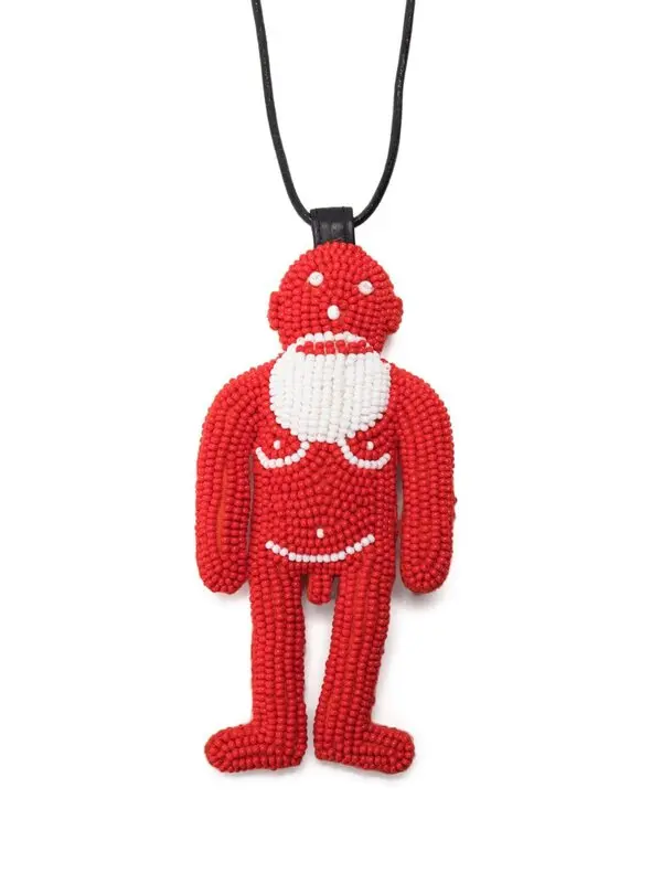 Walter Van Beirendonck Walterman Beaded Pendant Necklace - Red